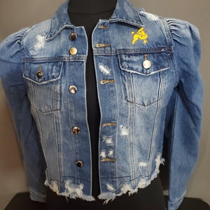 Sigma Gamma Rho Sorority Denim Jean Jackets 1922 Distressed Denim Jean ...