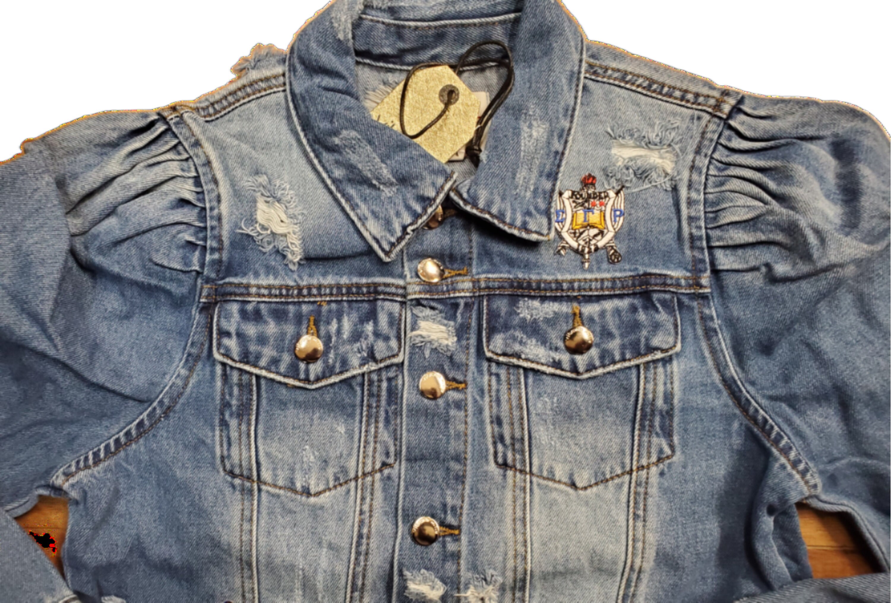 Sigma Gamma Rho Sorority Denim Jean Jackets 1922 Distressed Denim Jean ...