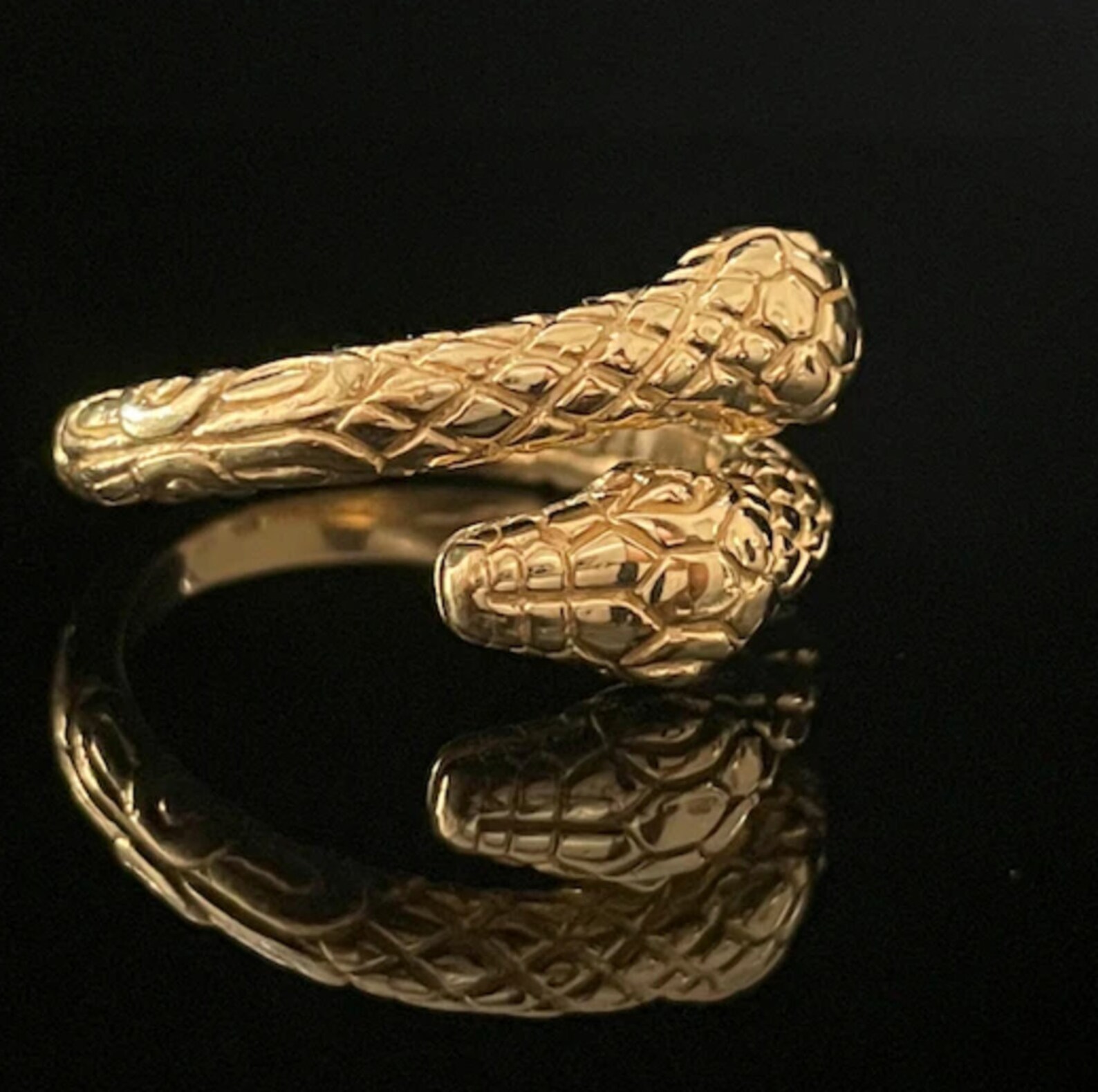 Two Headed Snake Twin Snake Ring Snake Ring 14K Yellow - Etsy