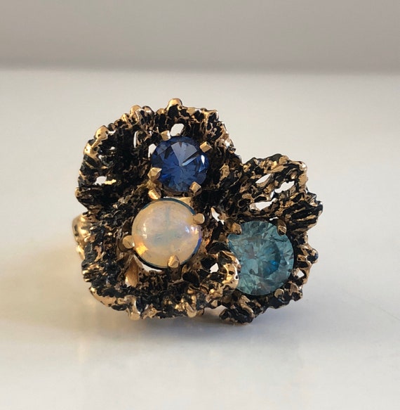 Vintage coral reef ring - Gem