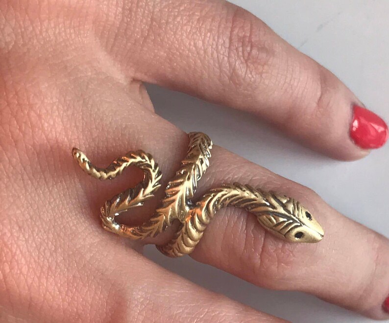Slither Ring Statement Ring Snake Ring Antiqued Ring - Etsy