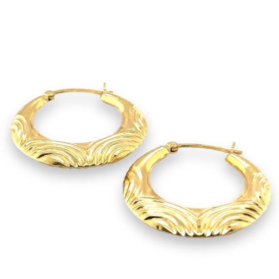 Vintage textured hoops - Gem