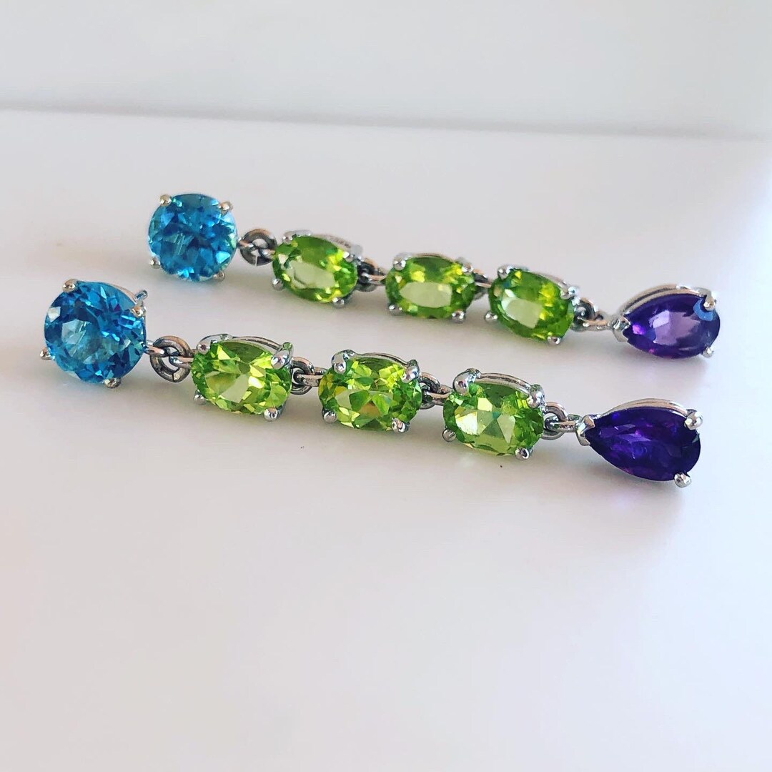 The Rainbow Drops - Colorful Earrings - Etsy
