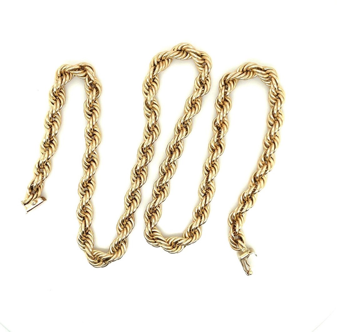 Grande Rope Chain Necklace 16 Rope Chain Thick Rope Chain Necklace ...