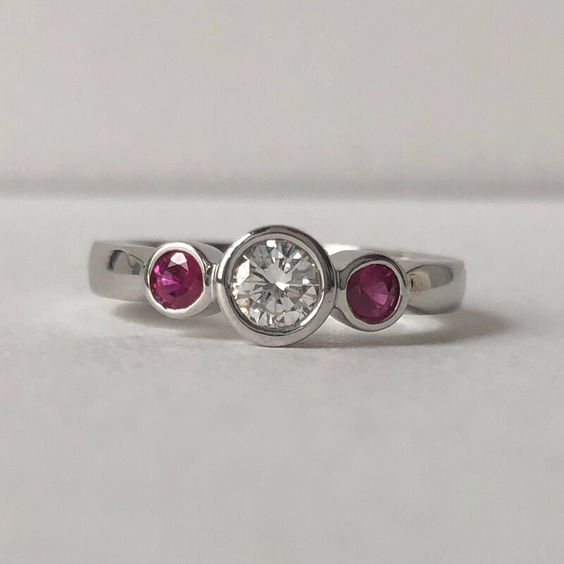 Modern Ruby Ring - Etsy