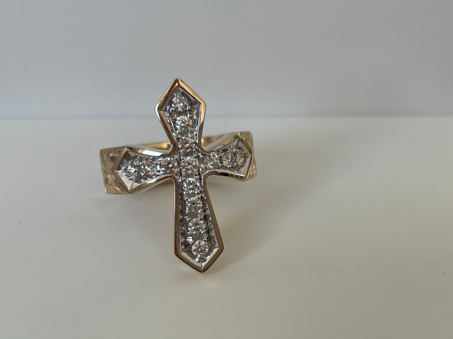 Armenian Cross Cross Ring Diamond Cross Ring 14K Yellow - Etsy