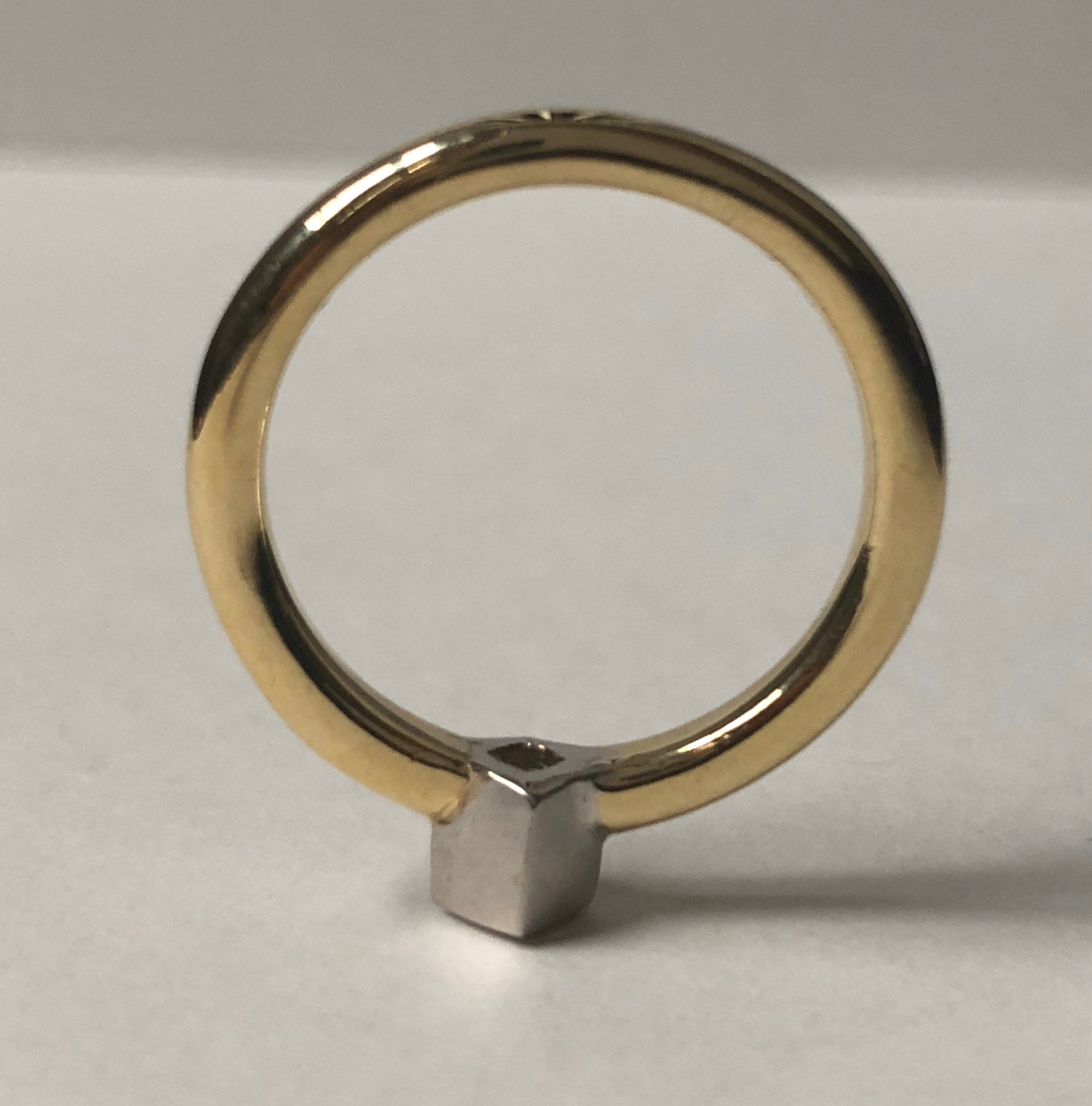 Tipsy Princess Cut Diamond Bezel Set Diamond Ring Two | Etsy