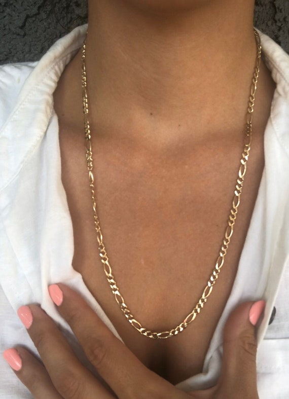 Men’s Figaro Chain - 24 inch Chain - Thick Chain - Me… - Gem
