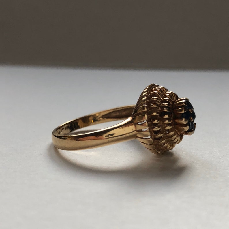 TIER of SAPPHIRE Vintage Tier Ring Yellow Gold Ring - Etsy