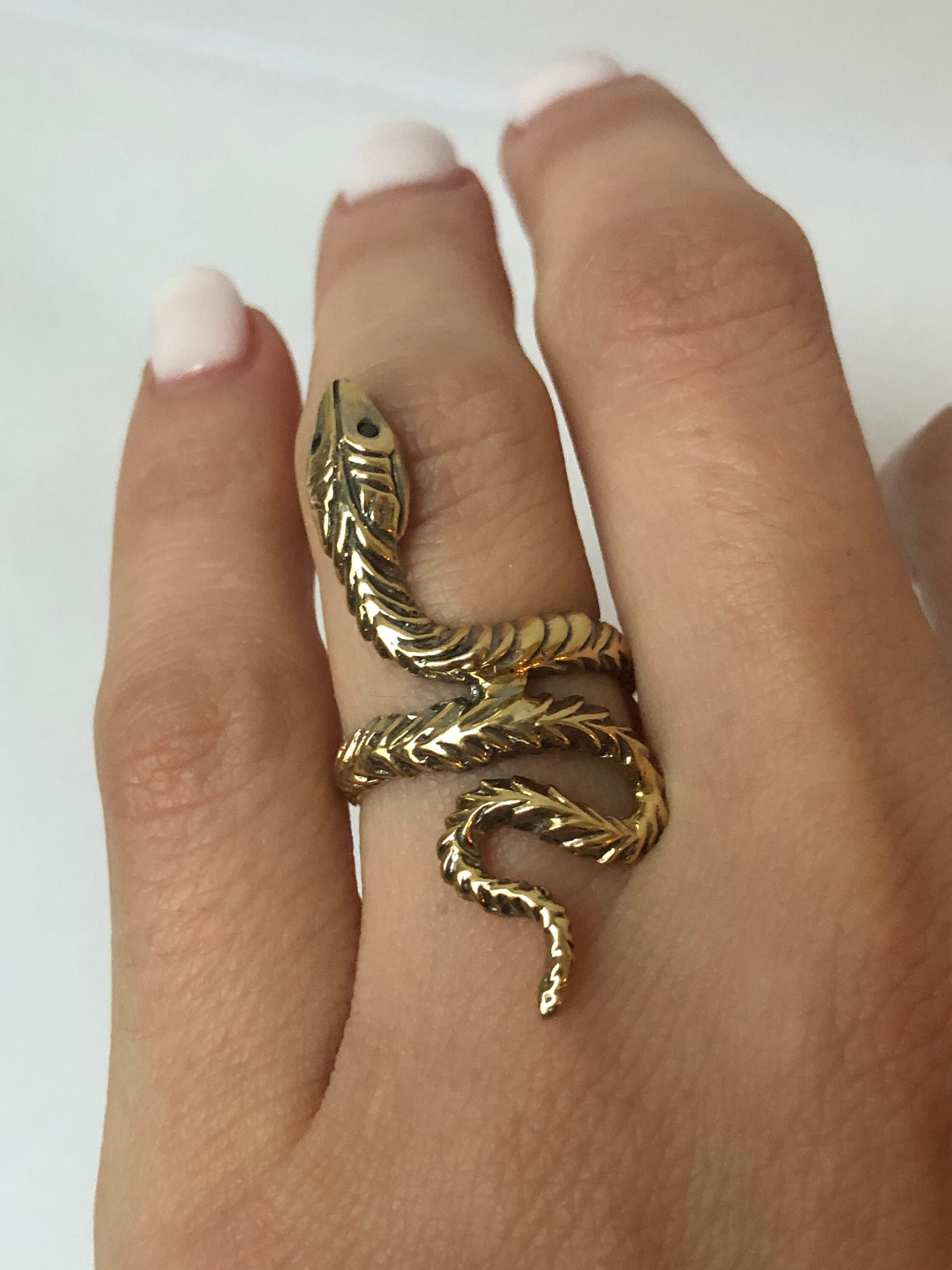 Slither Ring Statement Ring Snake Ring Antiqued Ring - Etsy