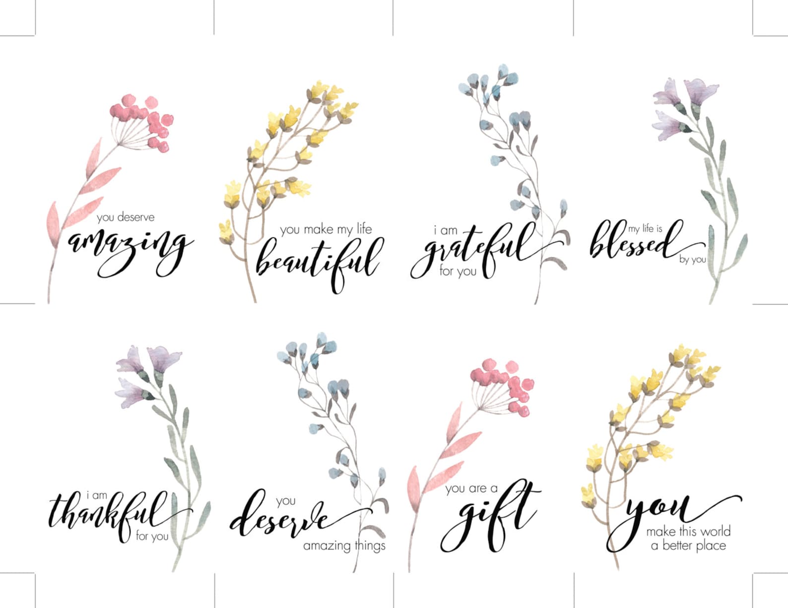 Printable Tags, Gift Tags, Printable. Quotes, Inspirational, Instant ...