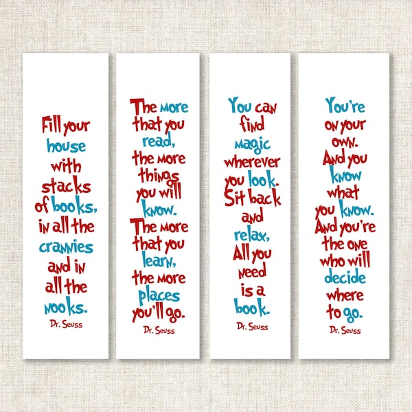 Dr Seuss Bookmark - Etsy
