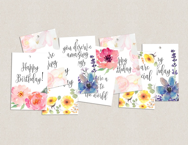 Printable Tags, Gift Tags, Printable. Quotes, Inspirational, Floral ...