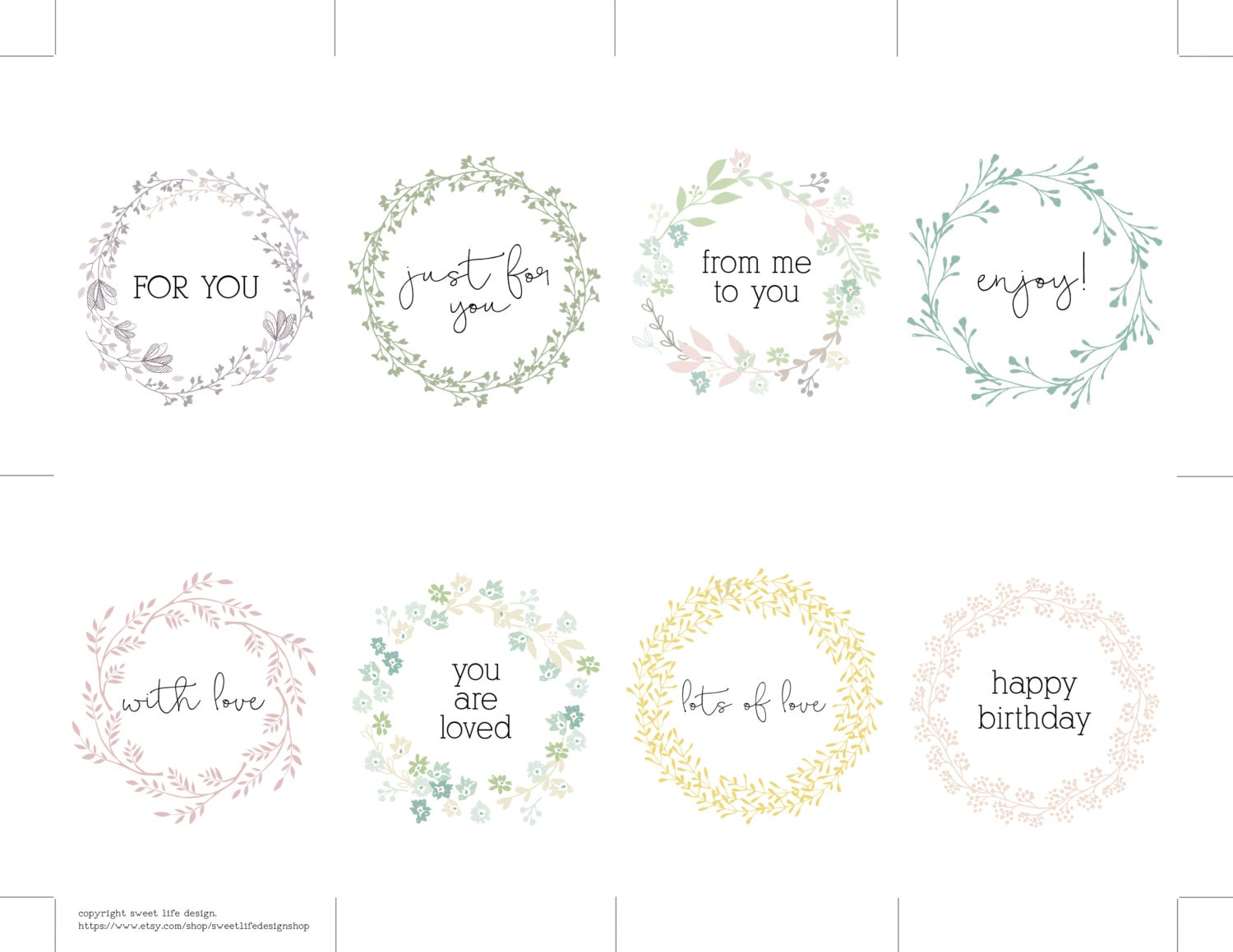 Printable Tags, Gift Tags, Printable. Quotes, Inspirational, Instant ...