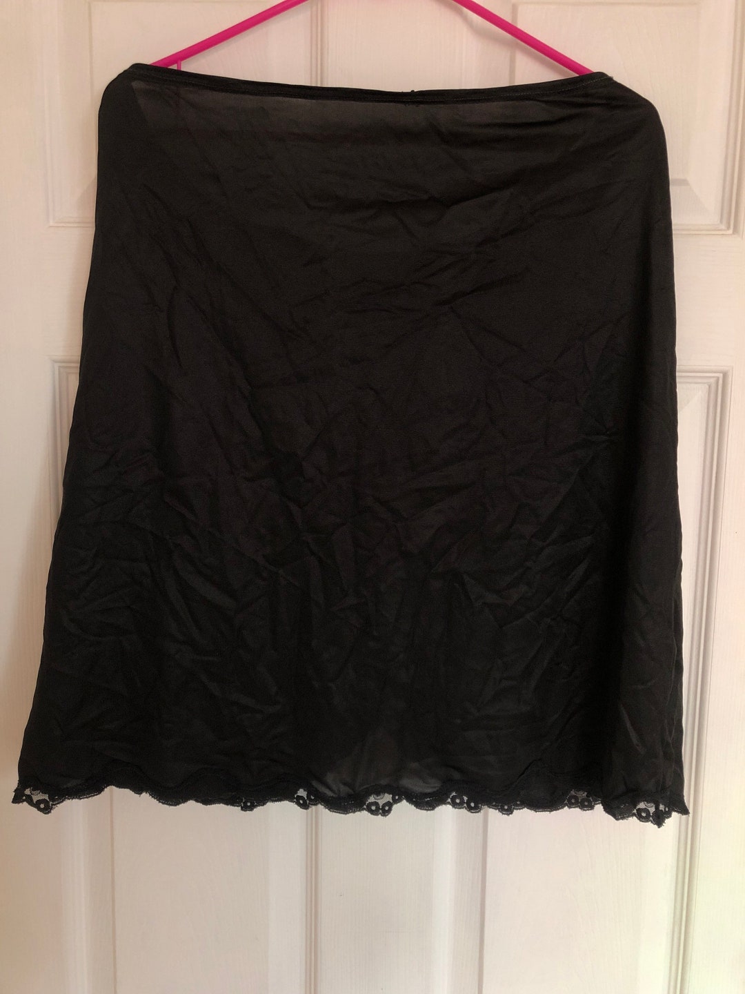 Vintage Patterned Black Lace Slip - Etsy