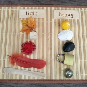 Light/heavy Sorting Set, Montessori Object Classification, Gift for ...