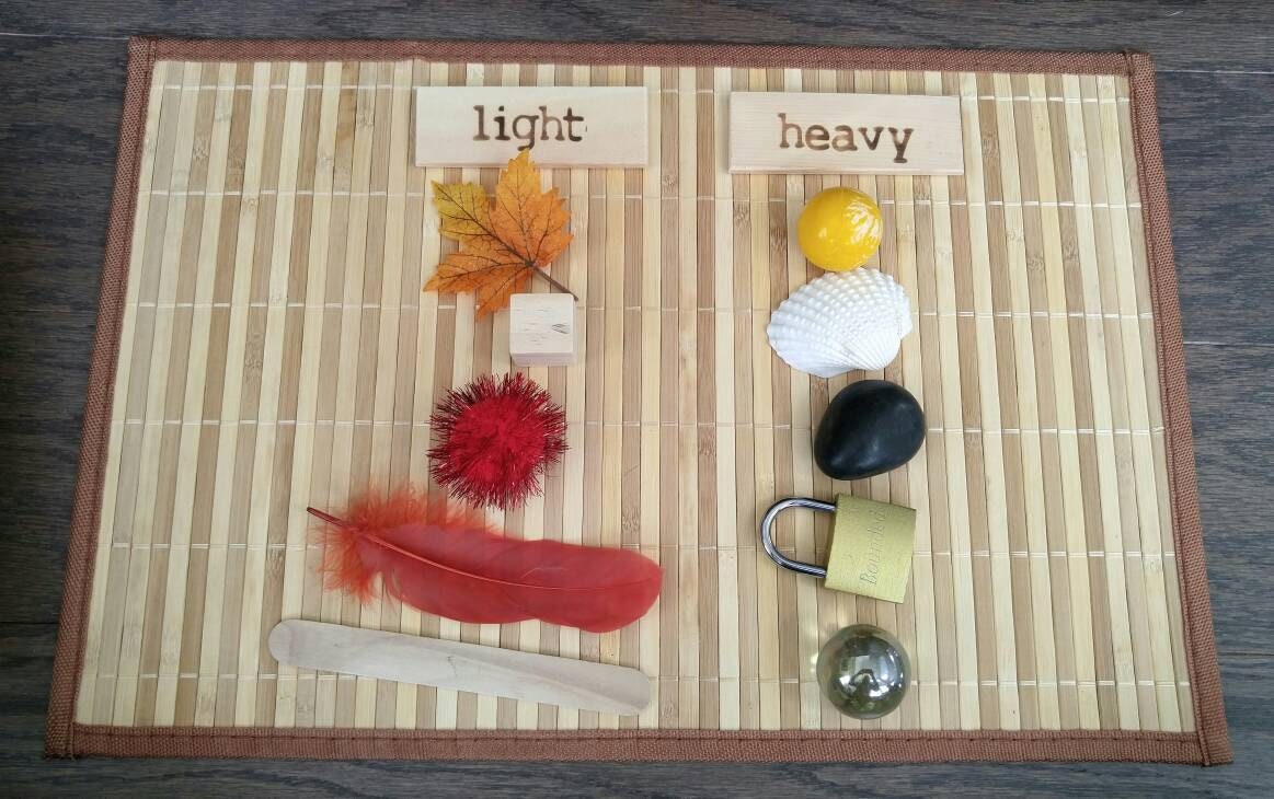 Light/heavy Sorting Set Montessori Object Classification | Etsy Australia