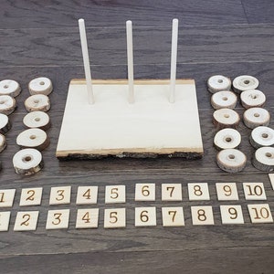 Wooden Math Set 1-10, Addition & Subtraction, Fine Motor, Gift for Kids ...