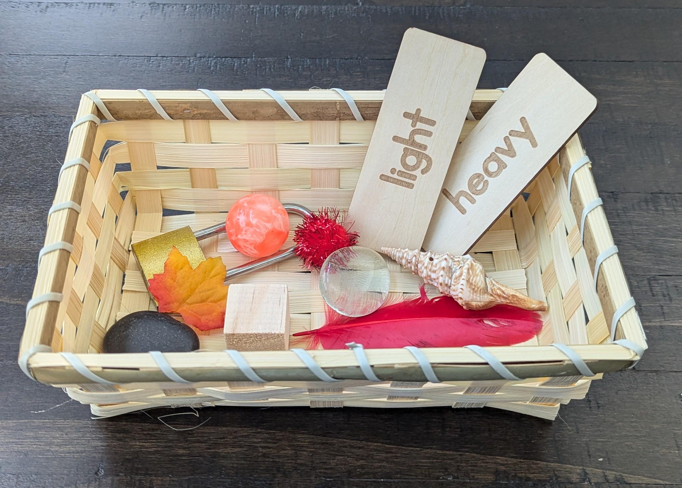 Light/heavy Sorting Set, Montessori Object Classification, Gift for ...