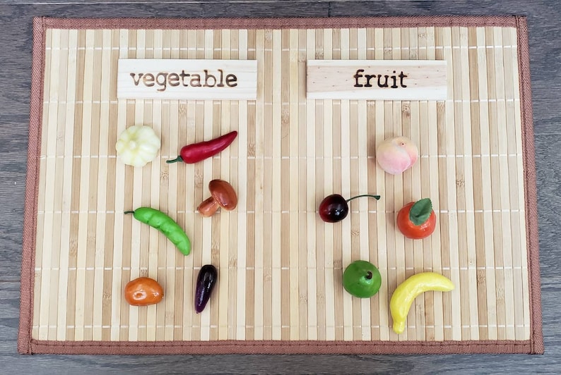 Buy Fruit/vegetable Sorting Set Montessori Object Classification Online ...