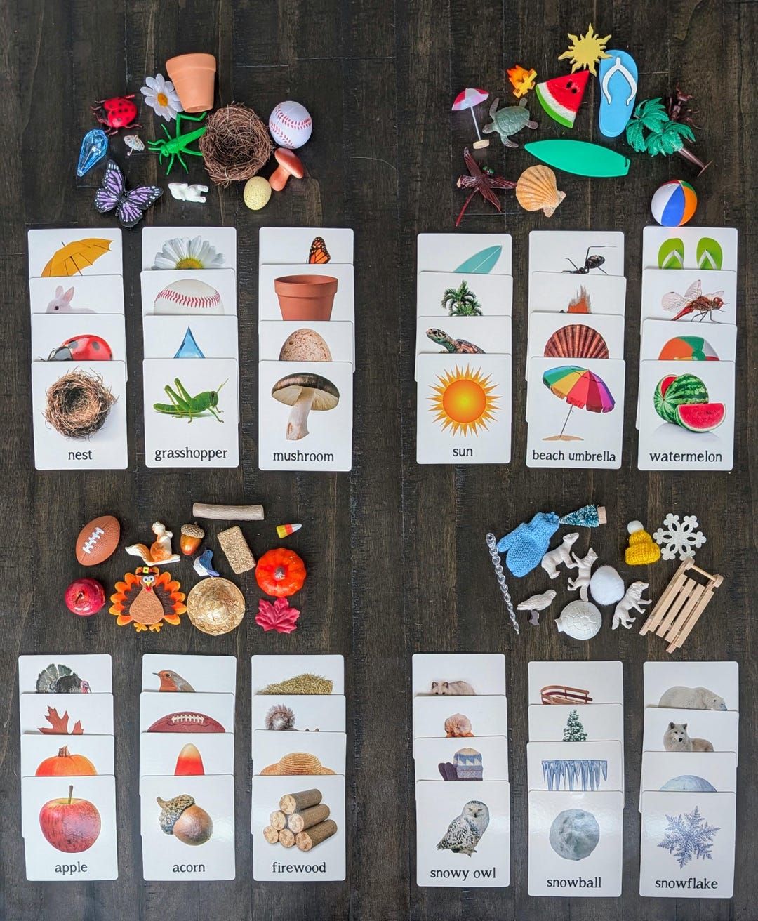 Seasons & Holiday Picture Matching Game: Montessori Learning - Etsy