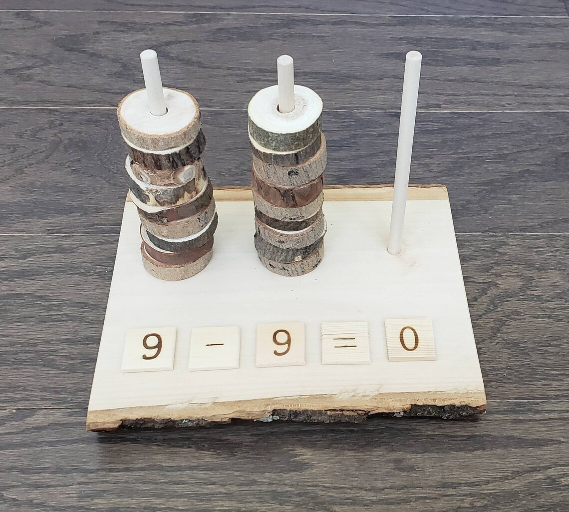 Wooden Math Set 1-10 Addition & Subtraction Fine Motor Gift - Etsy