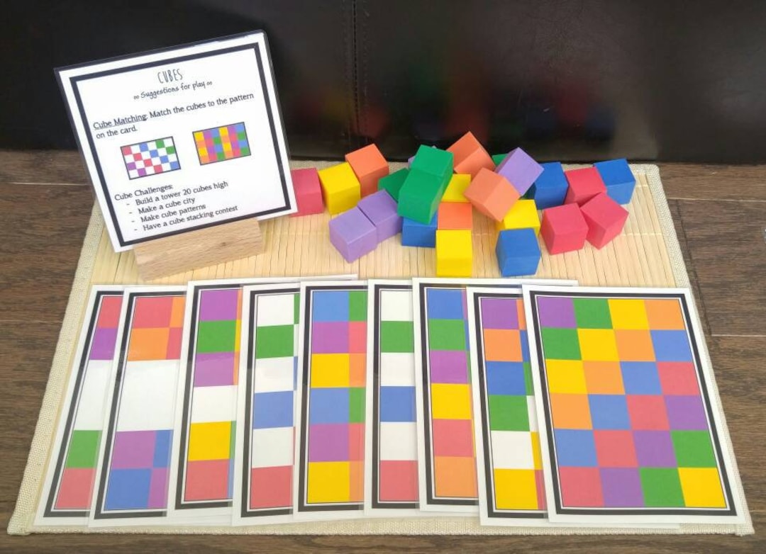 Cube Matching Game: Fine Motor Skills Busy Bag - Etsy