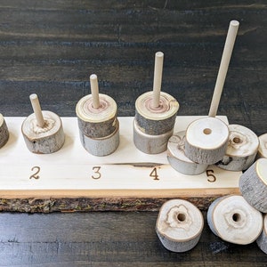 Natural Wood Counting 1-5, Fine Motor Skills, Gift for Kids, Montessori ...
