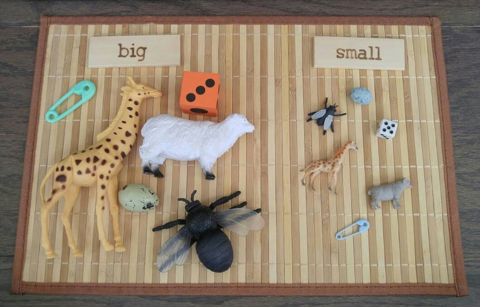 Big/Small Sorting Set Montessori Object Classification Gift | Etsy
