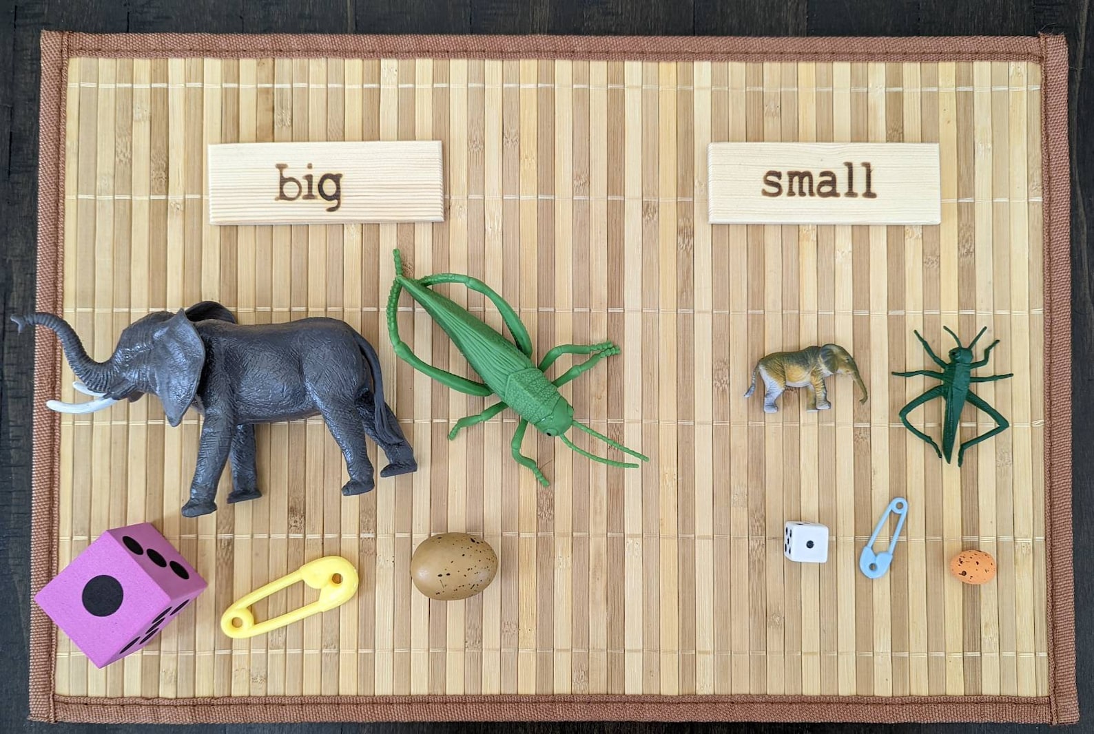 Big/small Sorting Set Montessori Object Classification Gift - Etsy