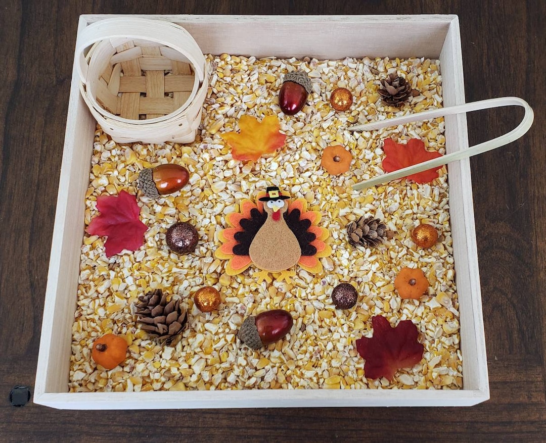 Thanksgiving Sensory Bin: Fine Motor Skills Activity, Montessori ...