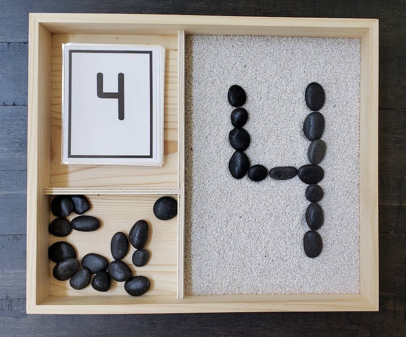 Montessori Alphabet Numbers Sand Tray STEM Activity Set | Handmade ...