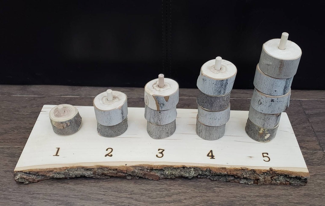 Natural Wood Counting Toy: Montessori Fine Motor Skills - Etsy
