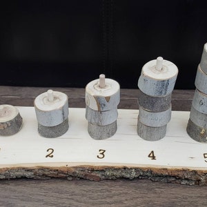 Natural Wood Counting 1-5, Fine Motor Skills, Gift for Kids, Montessori ...