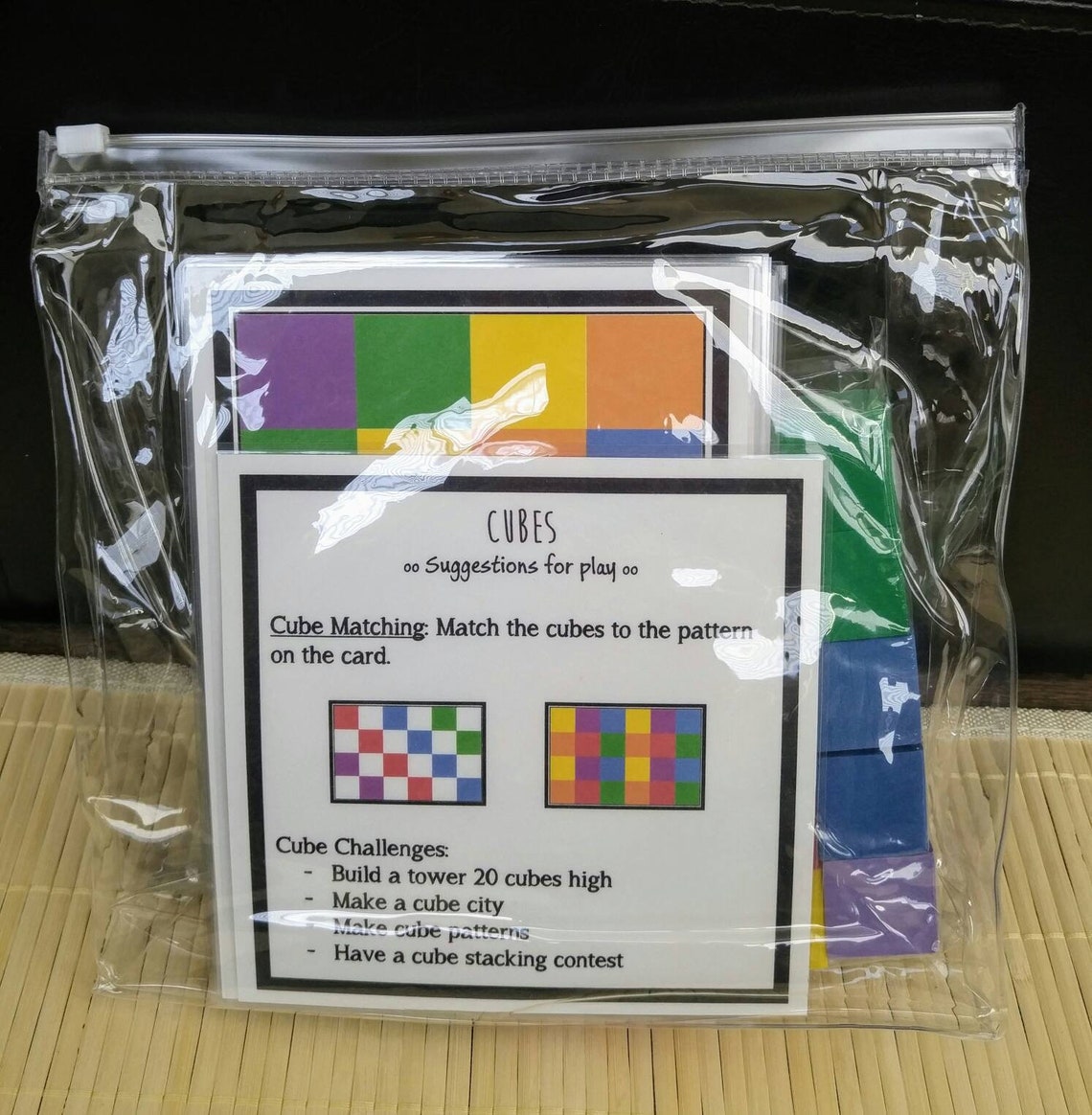 Cube Matching Game: Fine Motor Skills Busy Bag - Etsy