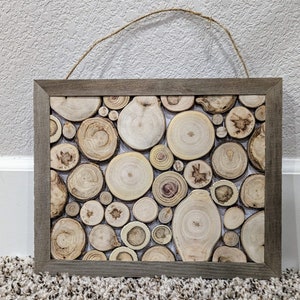 Wood Slice Artwork, Wall Hanging, Natural Wood Ar - Etsy