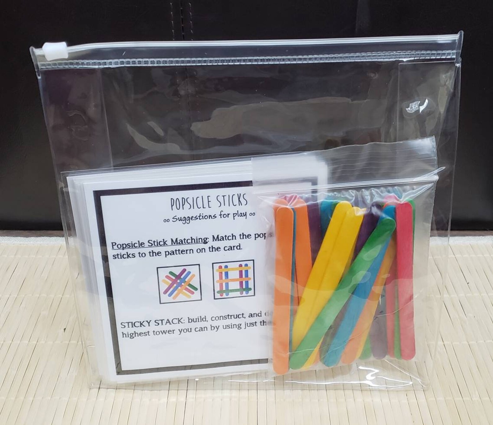 2 in 1 Craft Stick Busy Bag Game for Kids Fine Motor Skills - Etsy