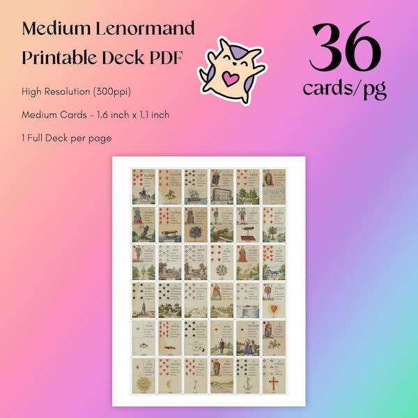 Lenormand Deck Printable - Etsy