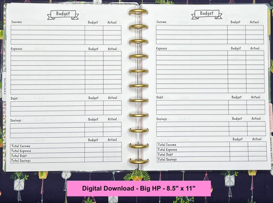 BIG HP Simple Budget Planner Printable - Financial Printable Tracker ...