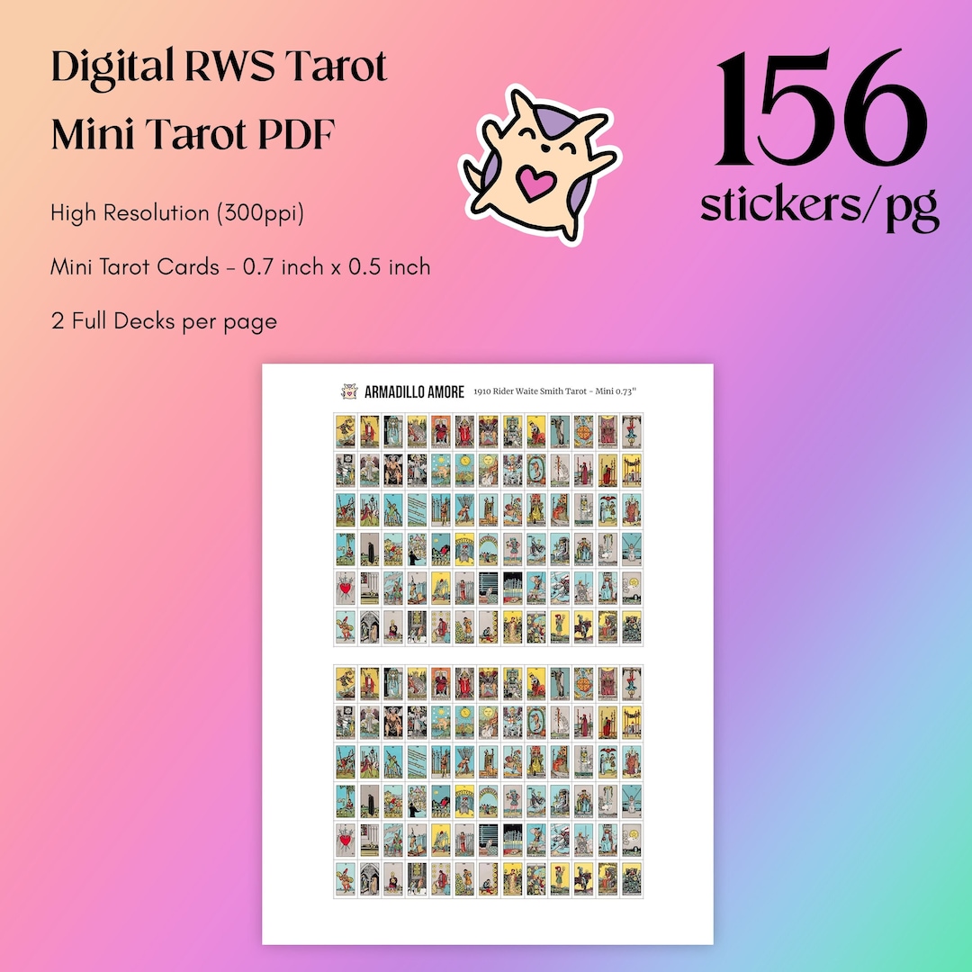 Mini Tarot Deck Printable PDF for Tarot Planner, Tarot Journal, Tarot ...