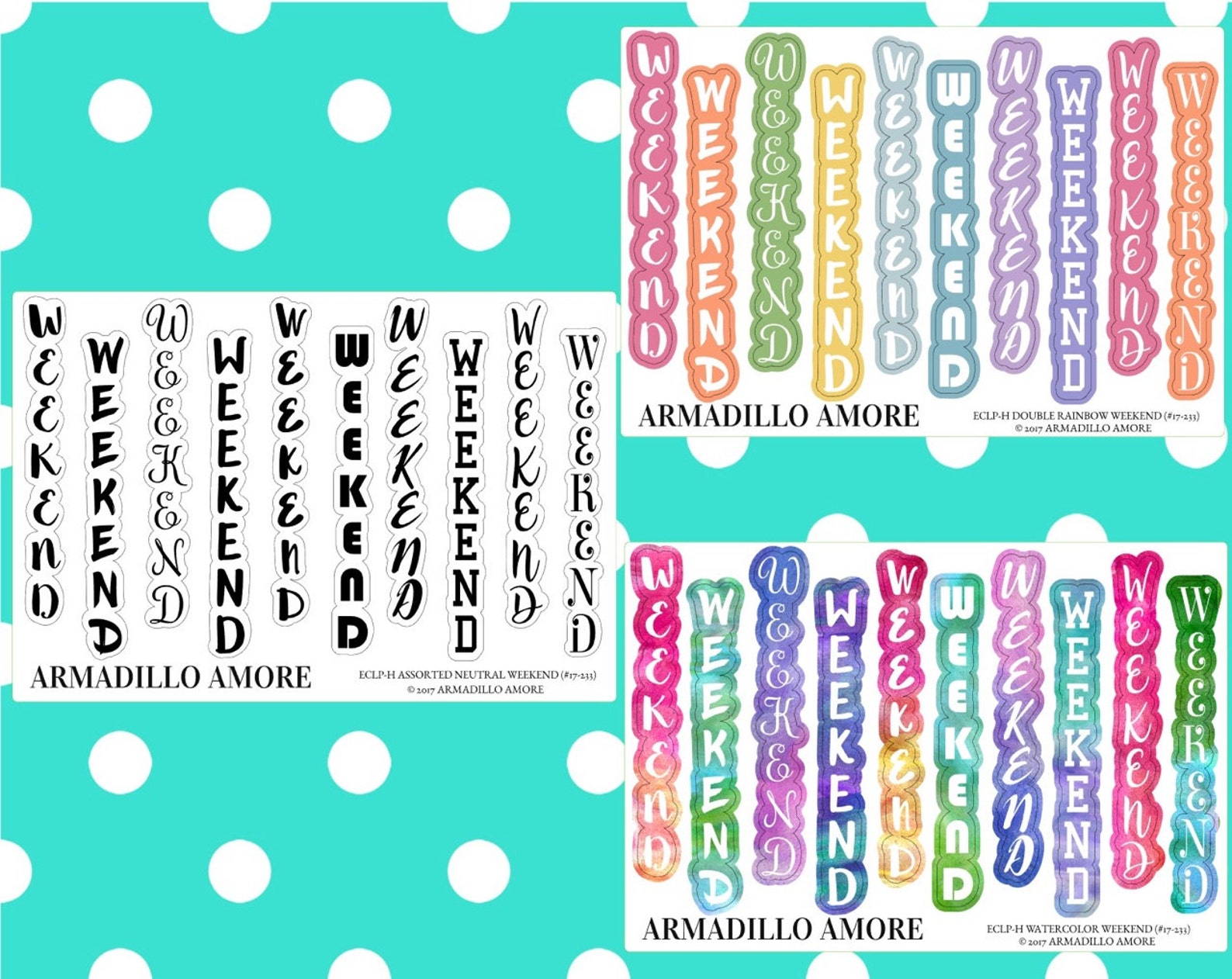 ECLP Horizontal Weekend Banners Weekend Planner Sticker - Etsy