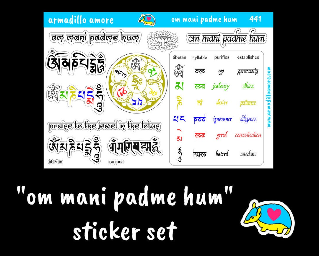 Om Mani Padme Hum Sticker Set {12 Buddhist Stickers: Spiritual, Tibetan ...