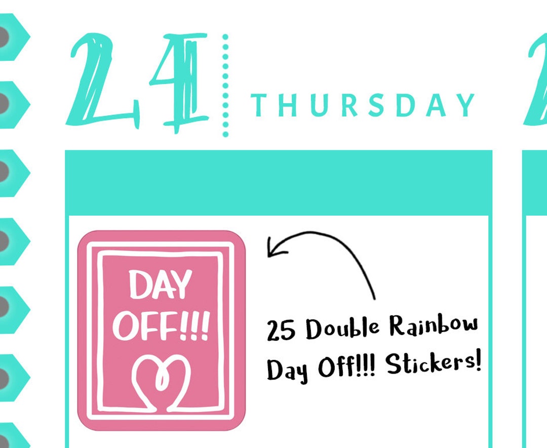 Day Off!!! Reminder Icon Stickers - Planner Stickers - Tracker Stickers ...