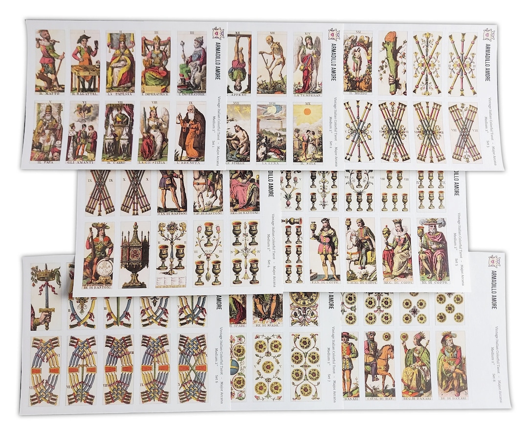 Vintage Carlo Della Rocca Classic Tarot Card Stickers (2.25 Inch ...