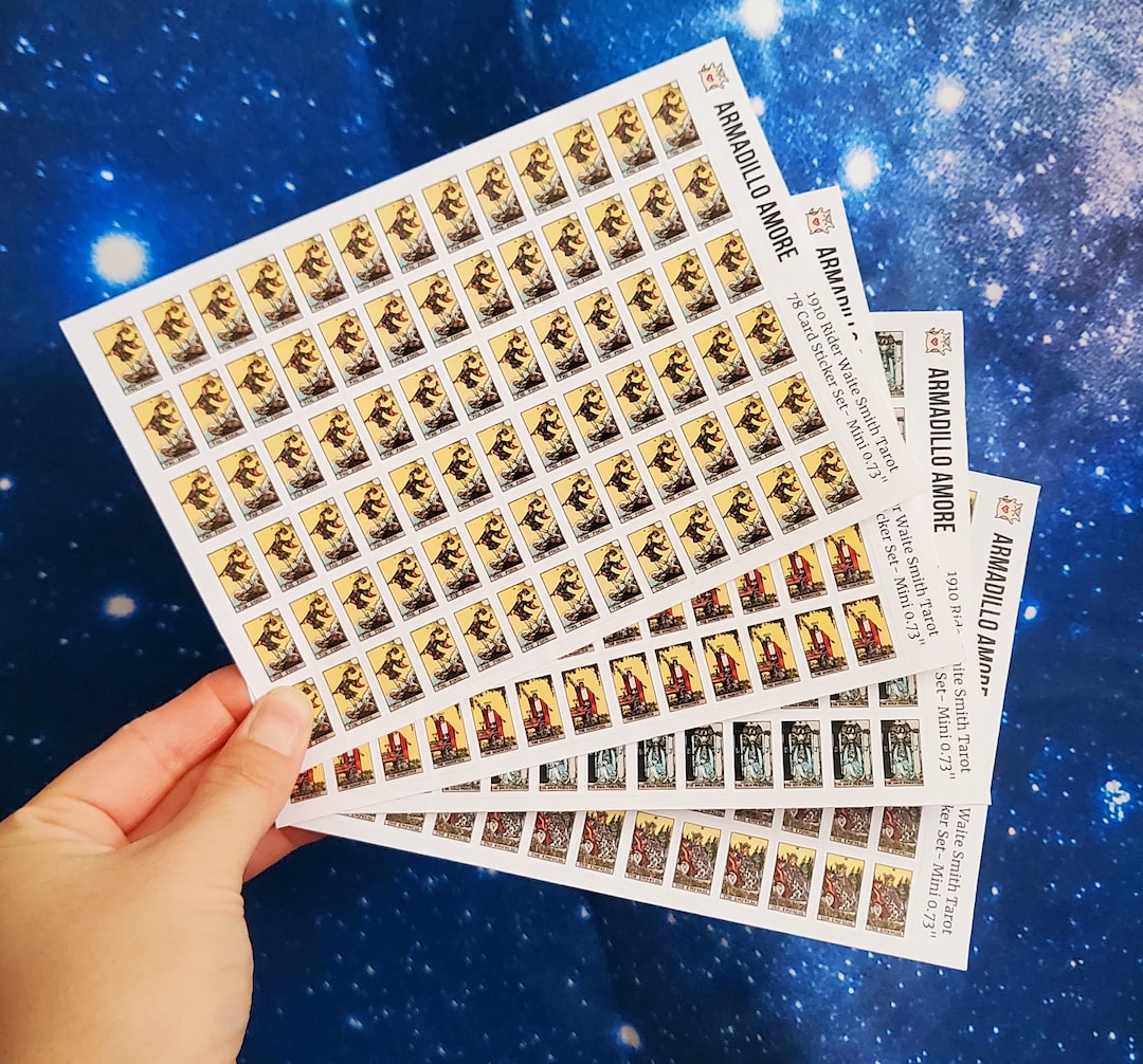 Mini Tarot Stickers (0.73 Inch) - Custom Full Sheet 1 Tarot Card - 78 ...