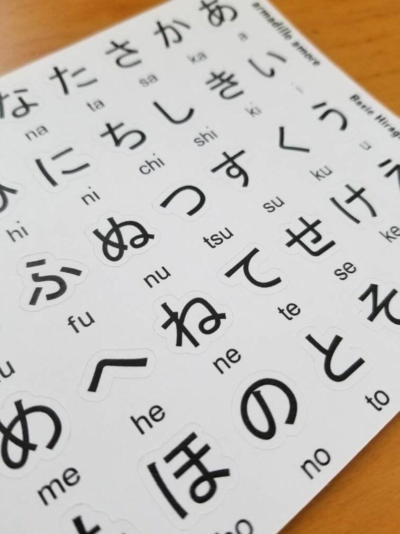 Basic Hiragana Stickers Dakuten/handakuten Learn Japanese - Etsy