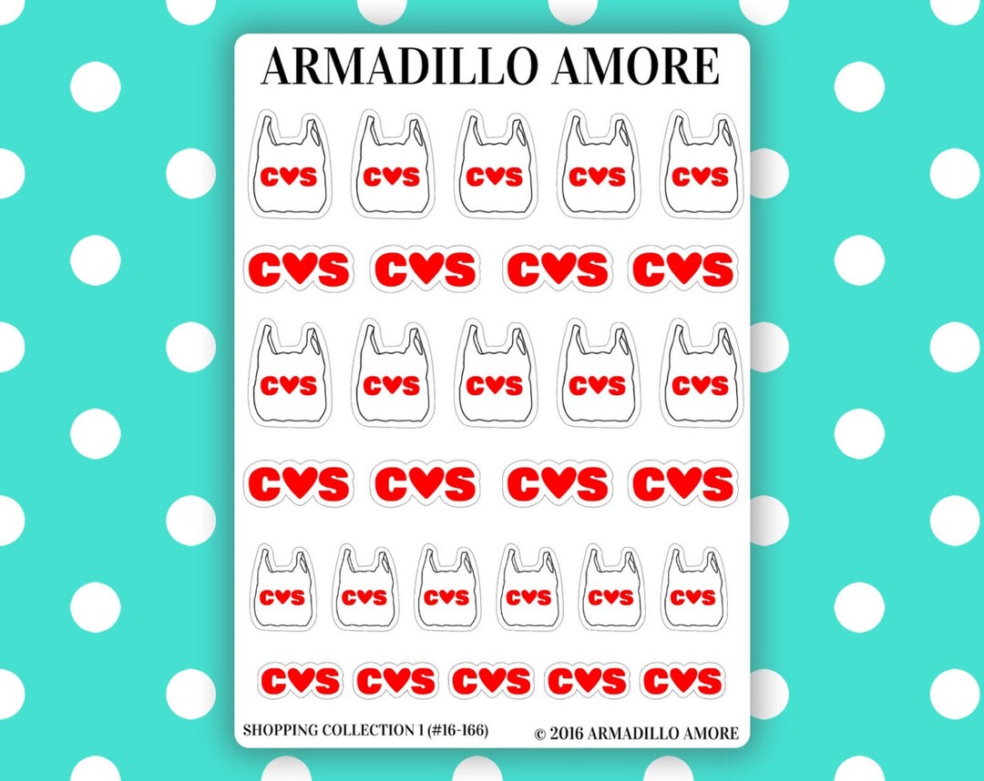 CVS Inspired Drug Store Shopping Bags & Name Stickers 29 Fancy Matte ...