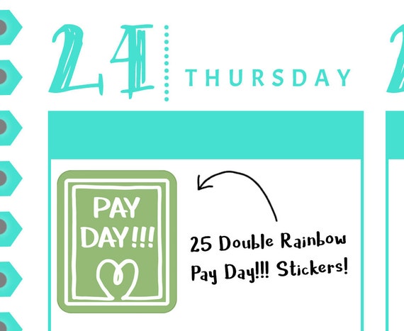 Pay Day Reminder Stickers 25 Planner Stickers Financial - Etsy