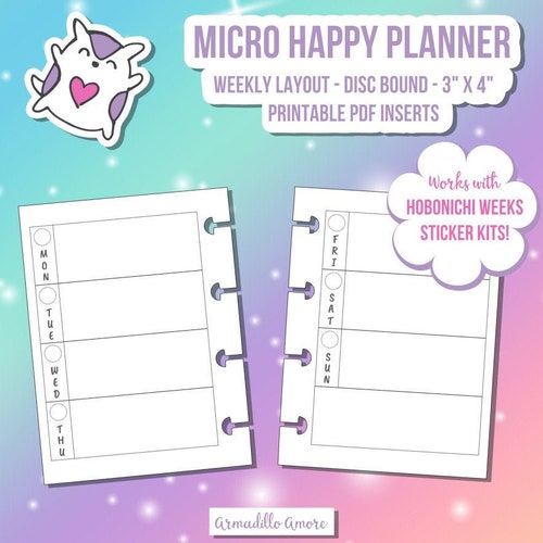 MICRO Happy Planner Horizontal Weekly PRINTABLE INSERT - Etsy