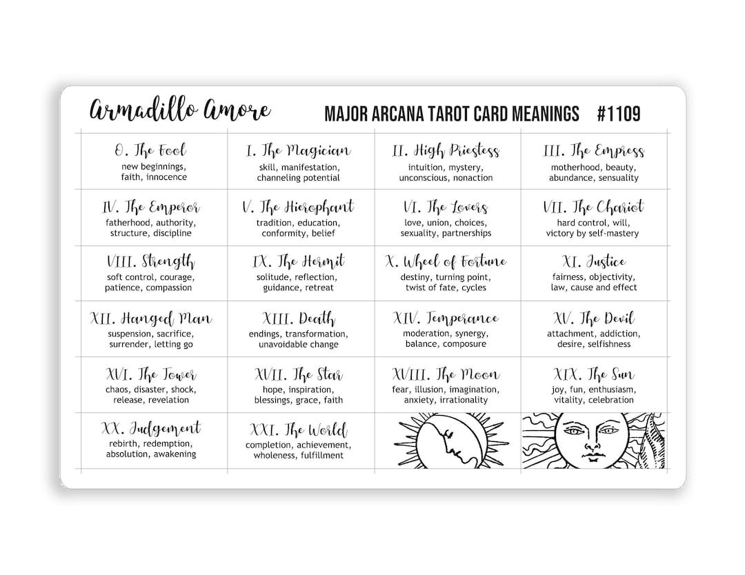 Major Arcana Tarot Card Meaning Interpretation Rectangle Stickers - 1 ...